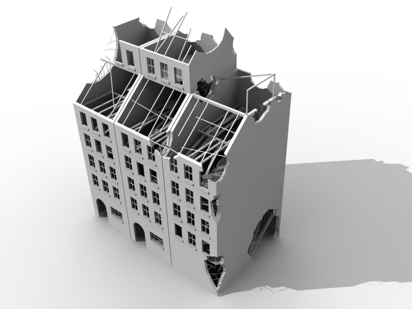 3ds Max War City Buildings