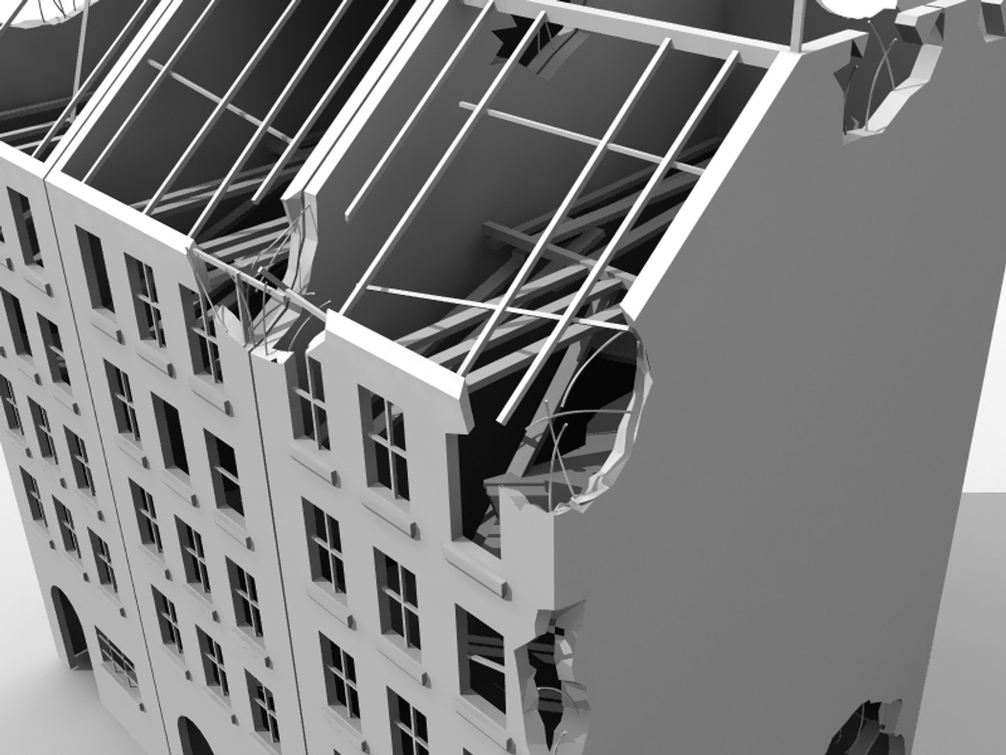 3ds Max War City Buildings