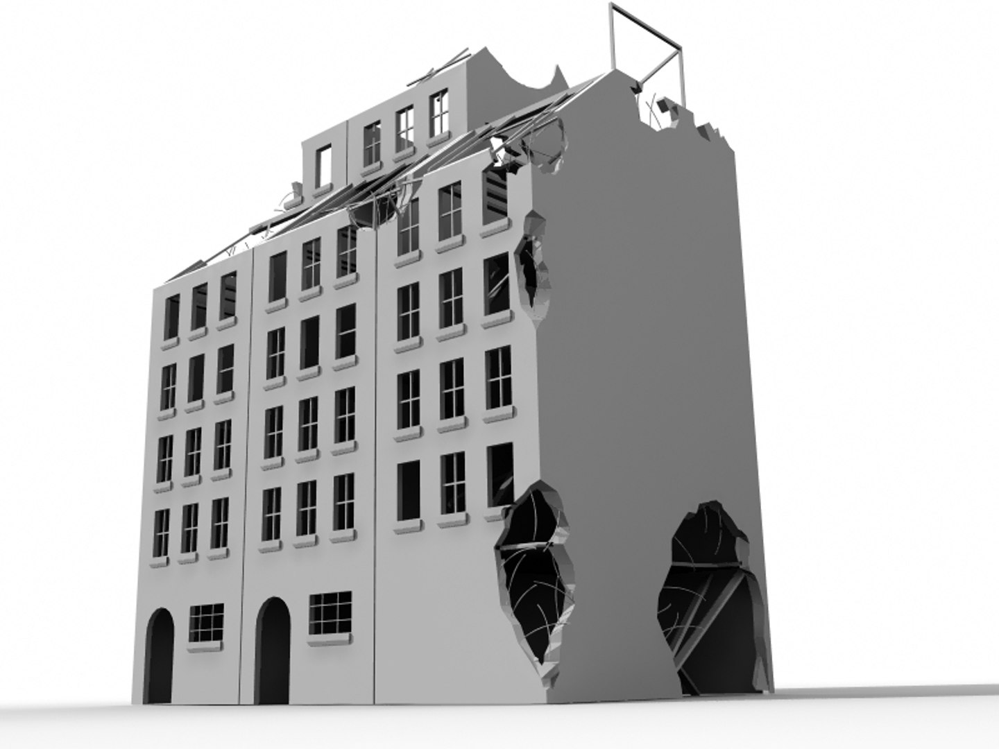3ds Max War City Buildings