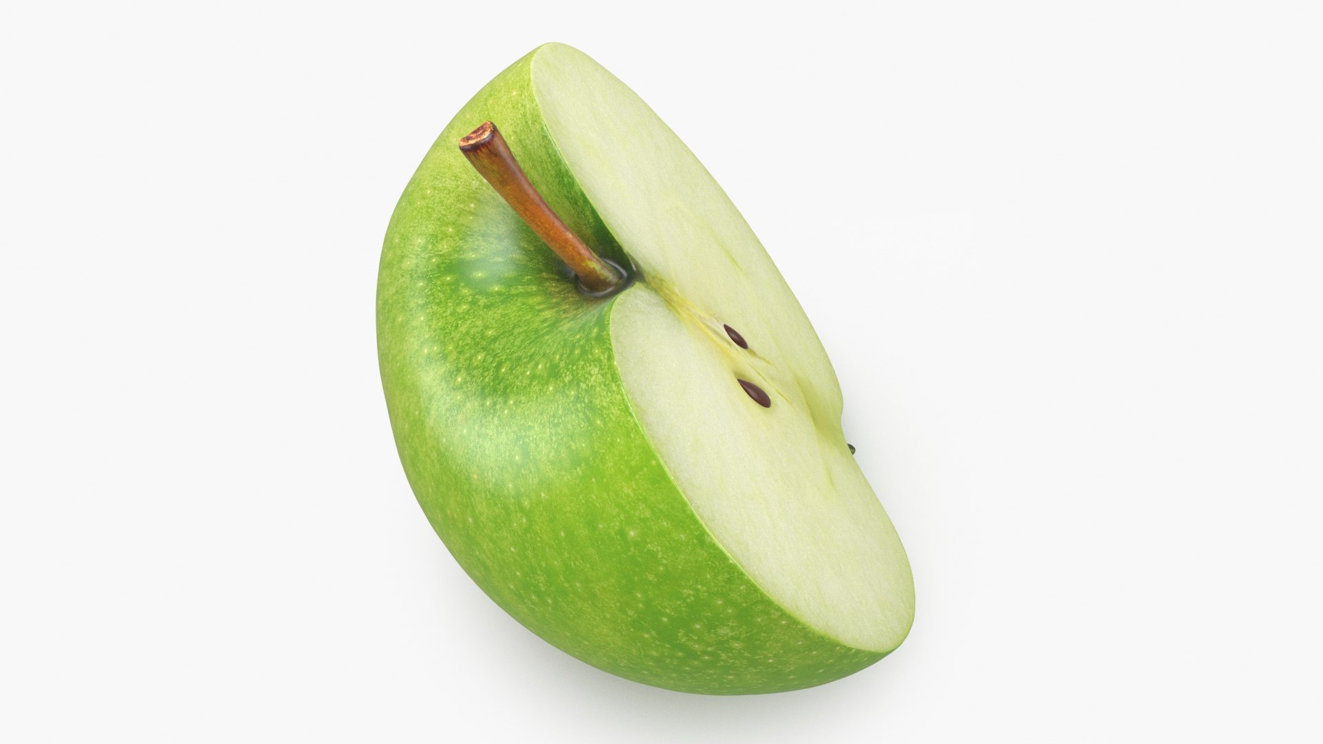 Green Apple V1 Half 01 3D Model - TurboSquid 2054638