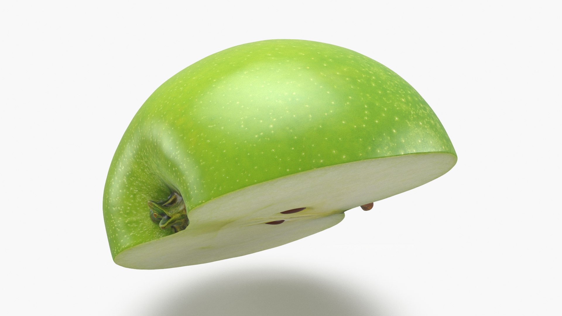 Green Apple V1 Half 01 3D Model - TurboSquid 2054638