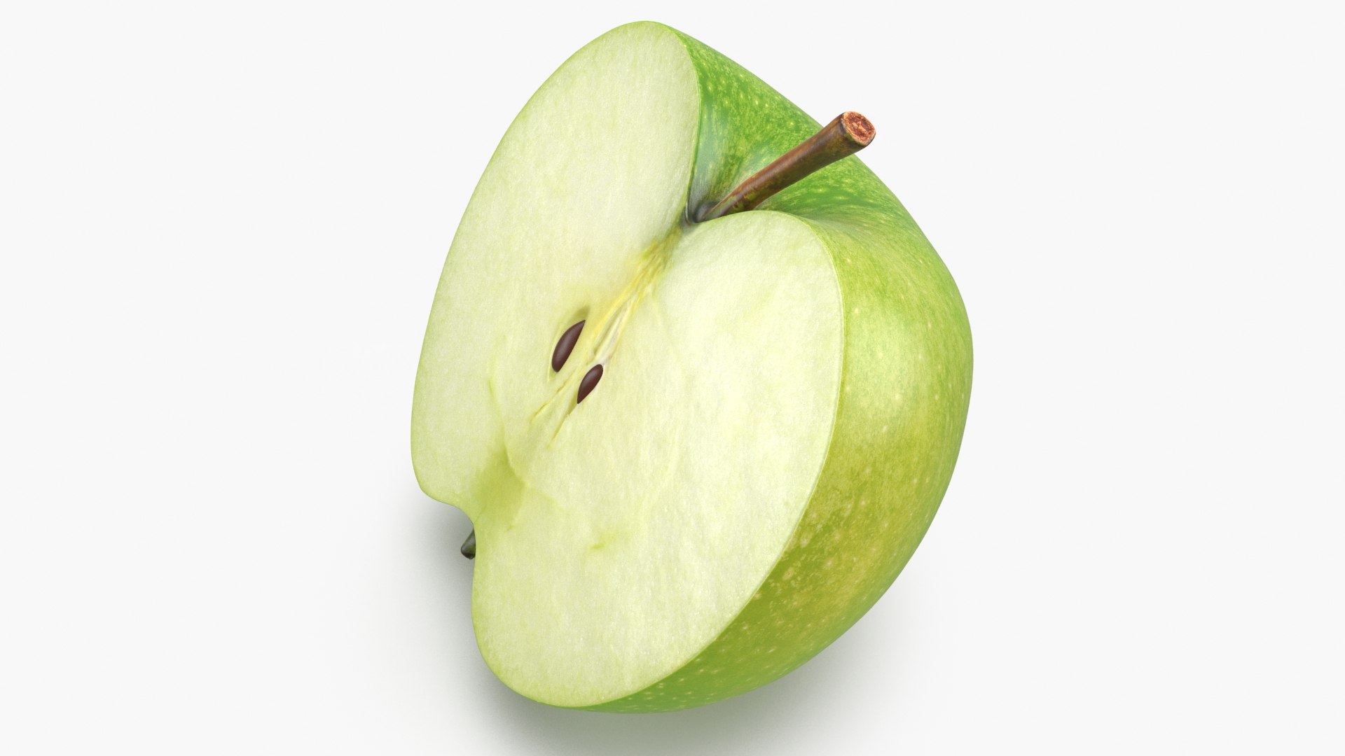Green Apple V1 Half 01 3D Model - TurboSquid 2054638
