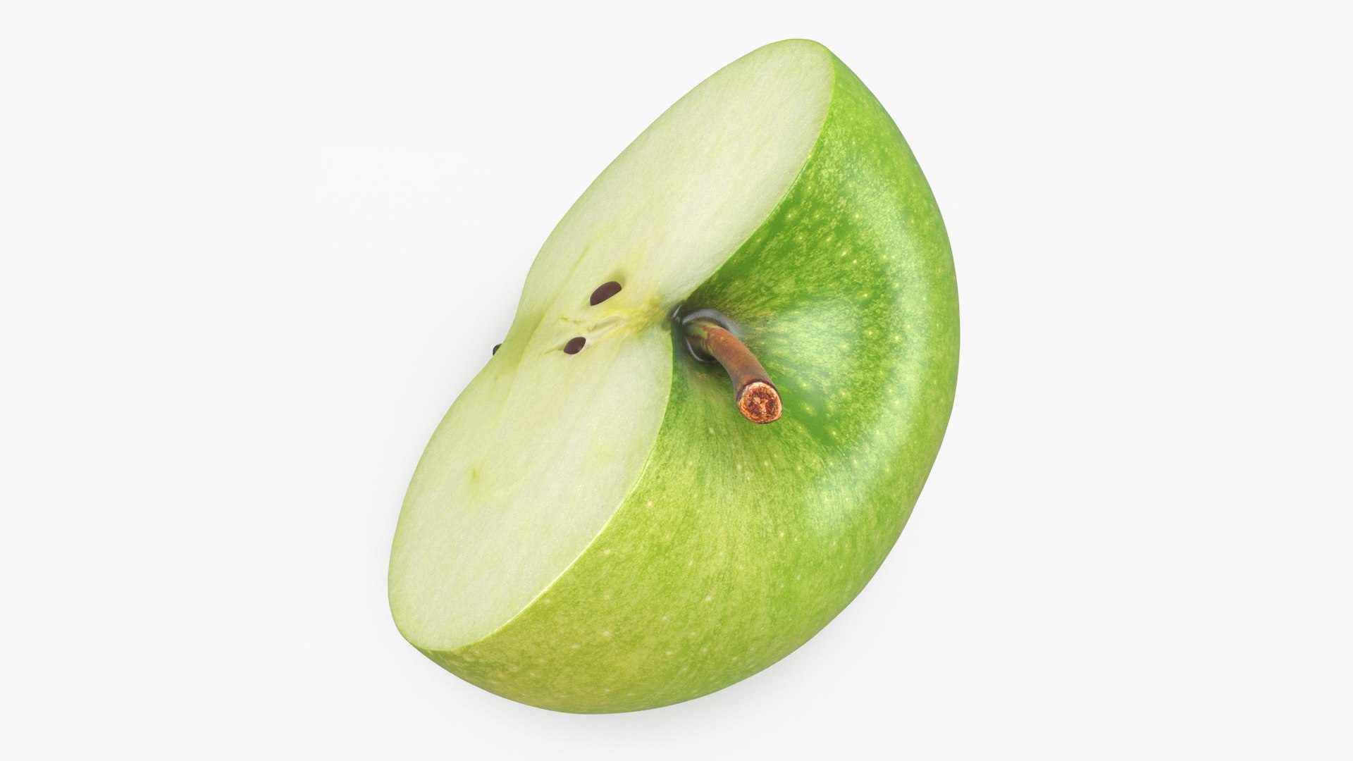 Green Apple V1 Half 01 3D Model - TurboSquid 2054638