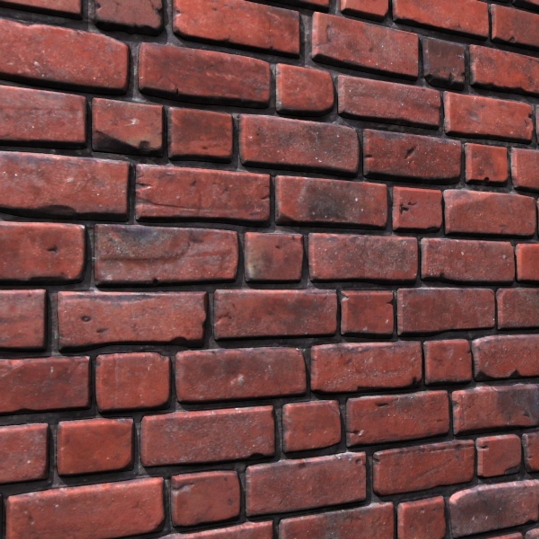 3d Model Of Brick Wall Old 02