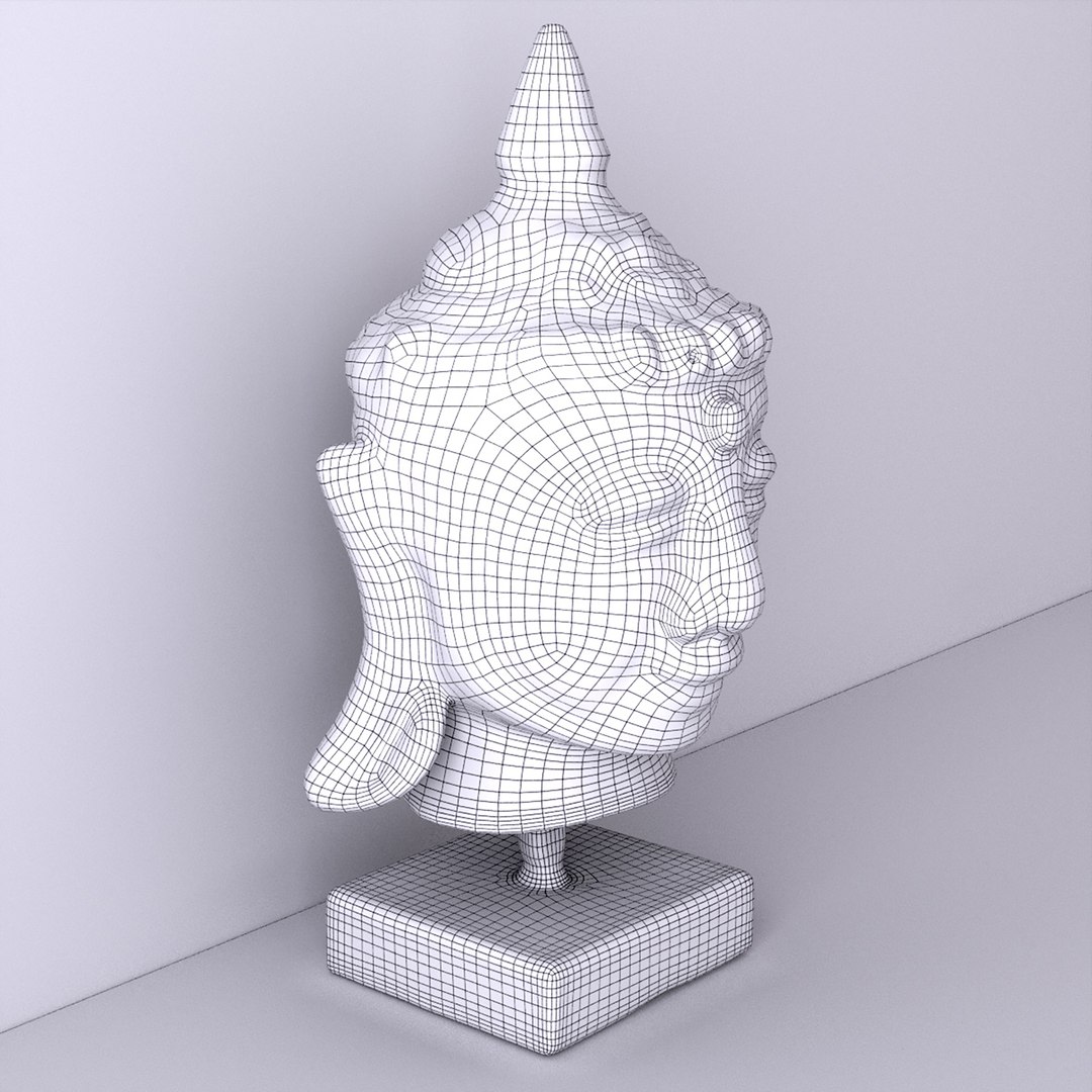 3D Model Wooden Buddha Head With Stand - TurboSquid 2470816