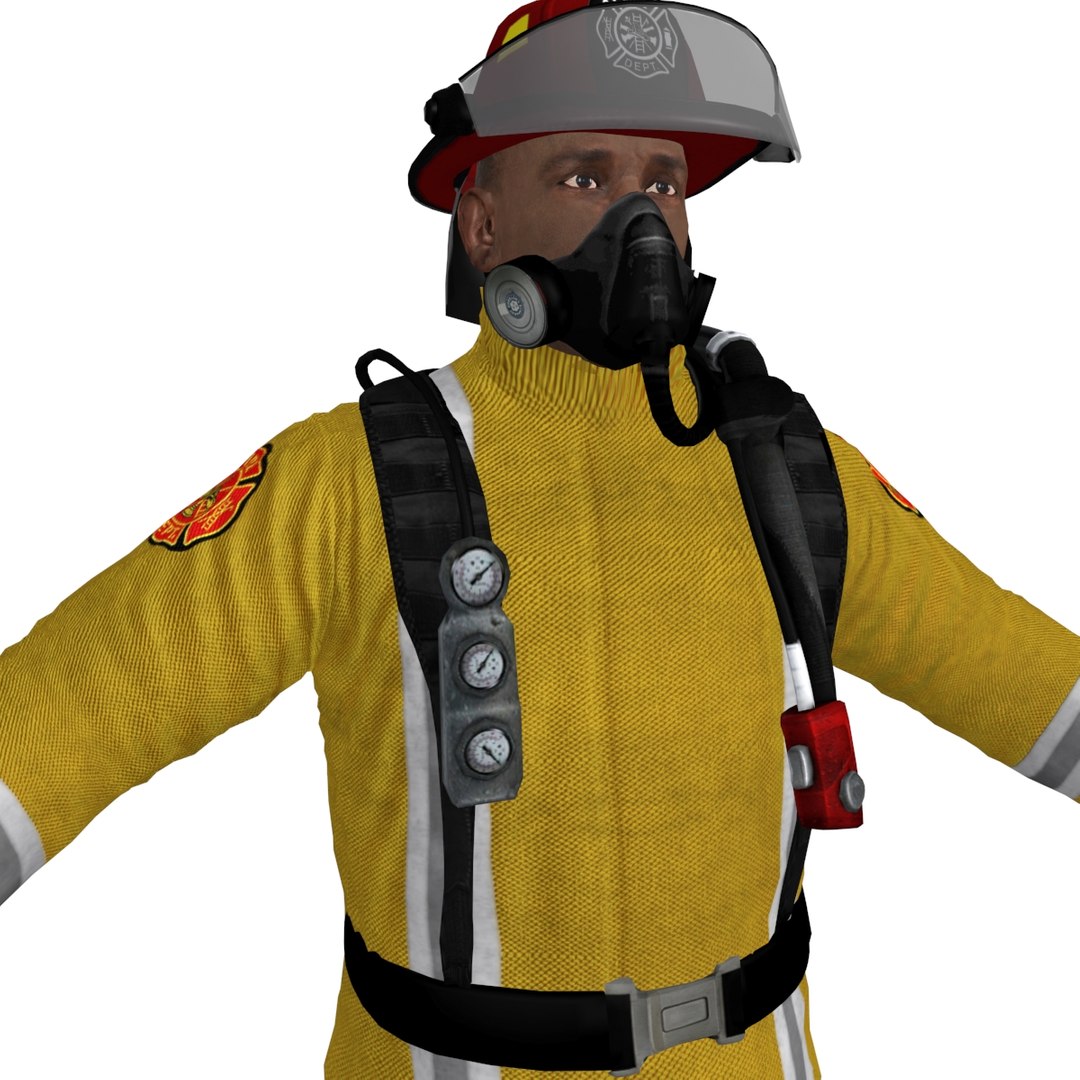 3d model rigged fireman s