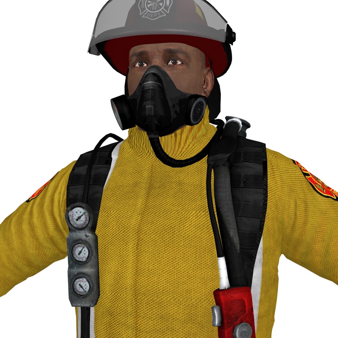 3d model rigged fireman s