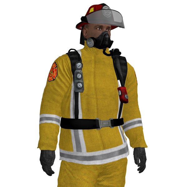 3d model rigged fireman s