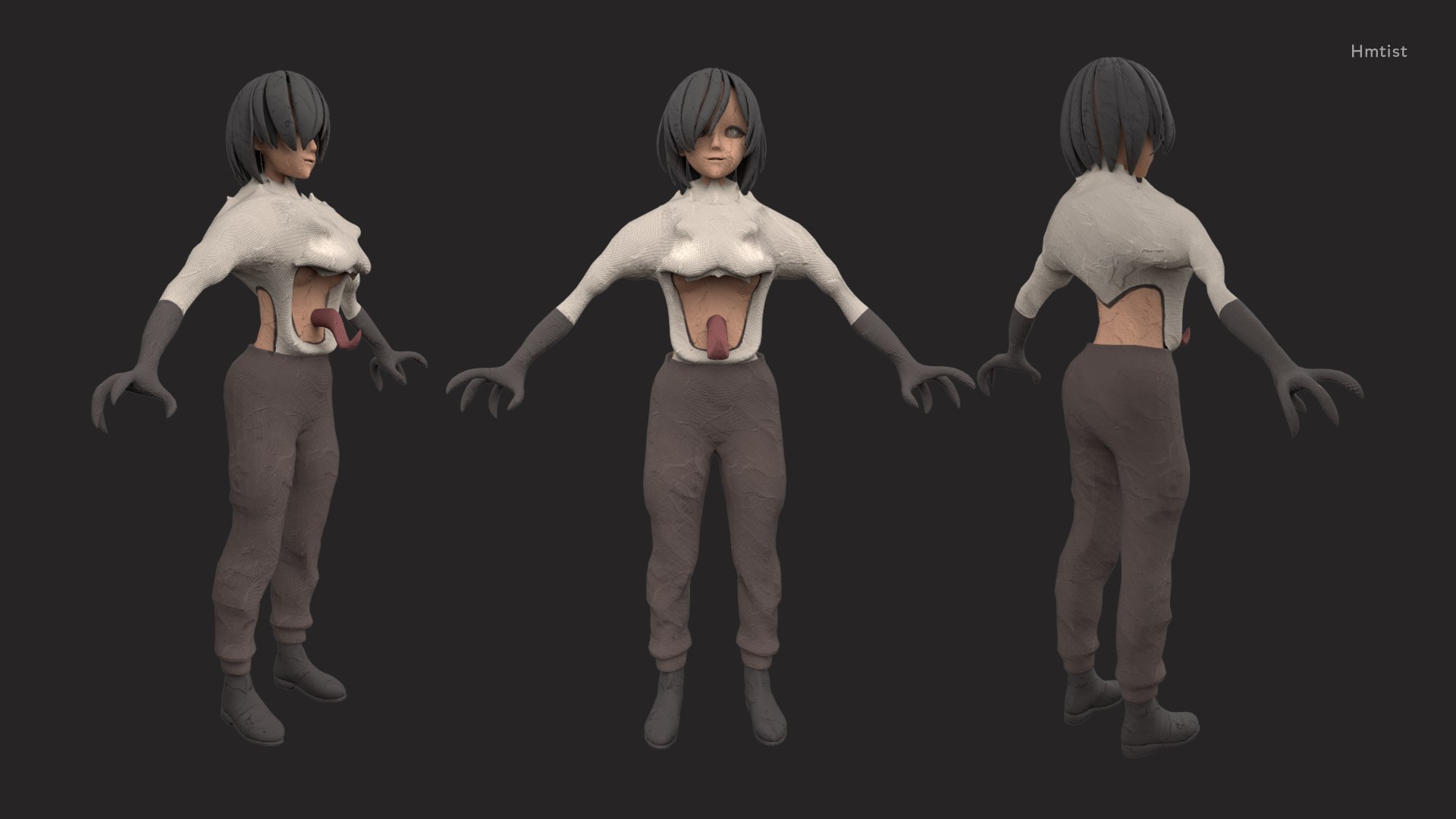 Rigged Snake Lady 3D Character Model - High-Detail Textures For ...