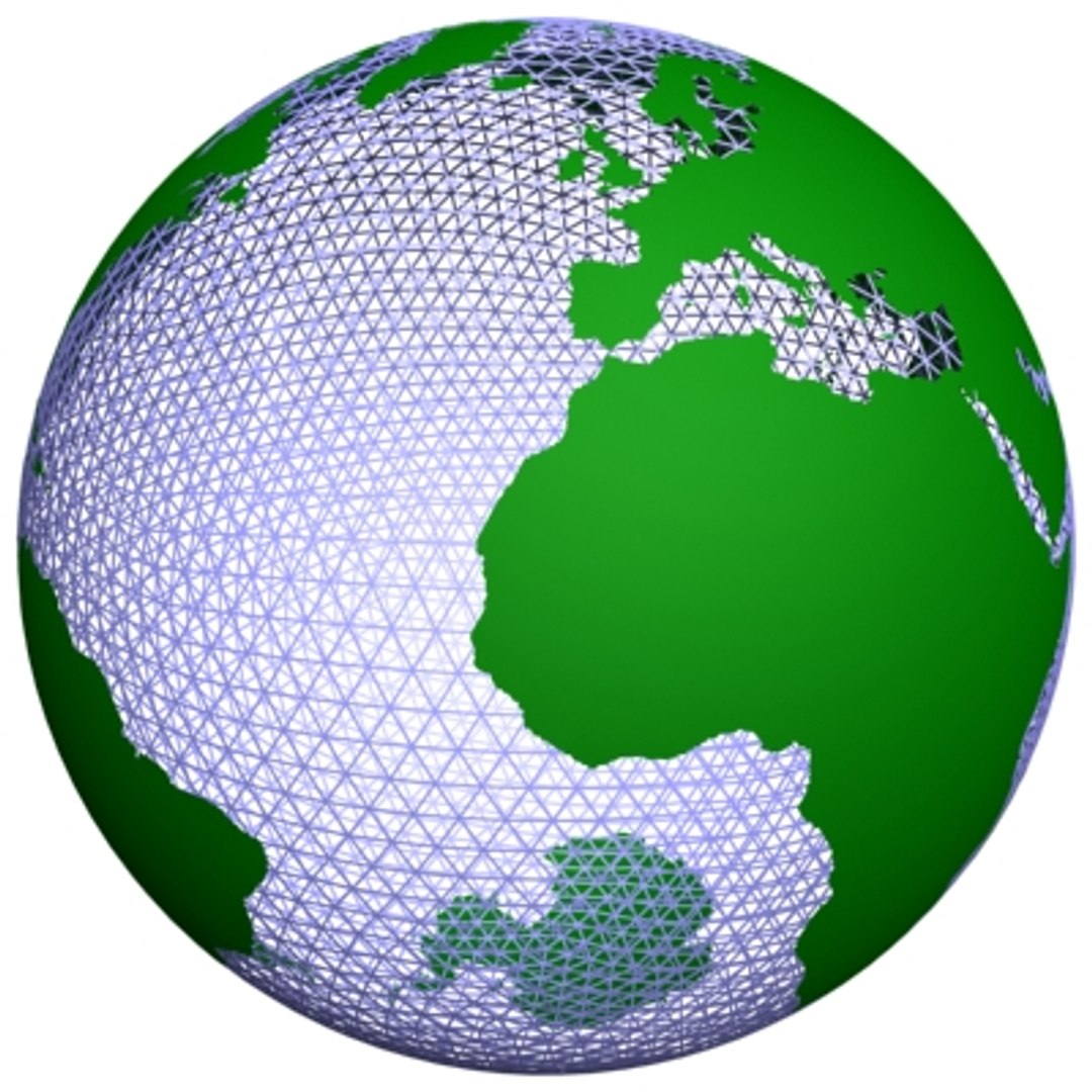 3d Model World Continents Vector