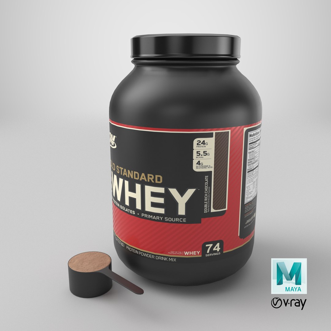 Whey Protein Bottle And Scoop 3D Model - TurboSquid 2377202