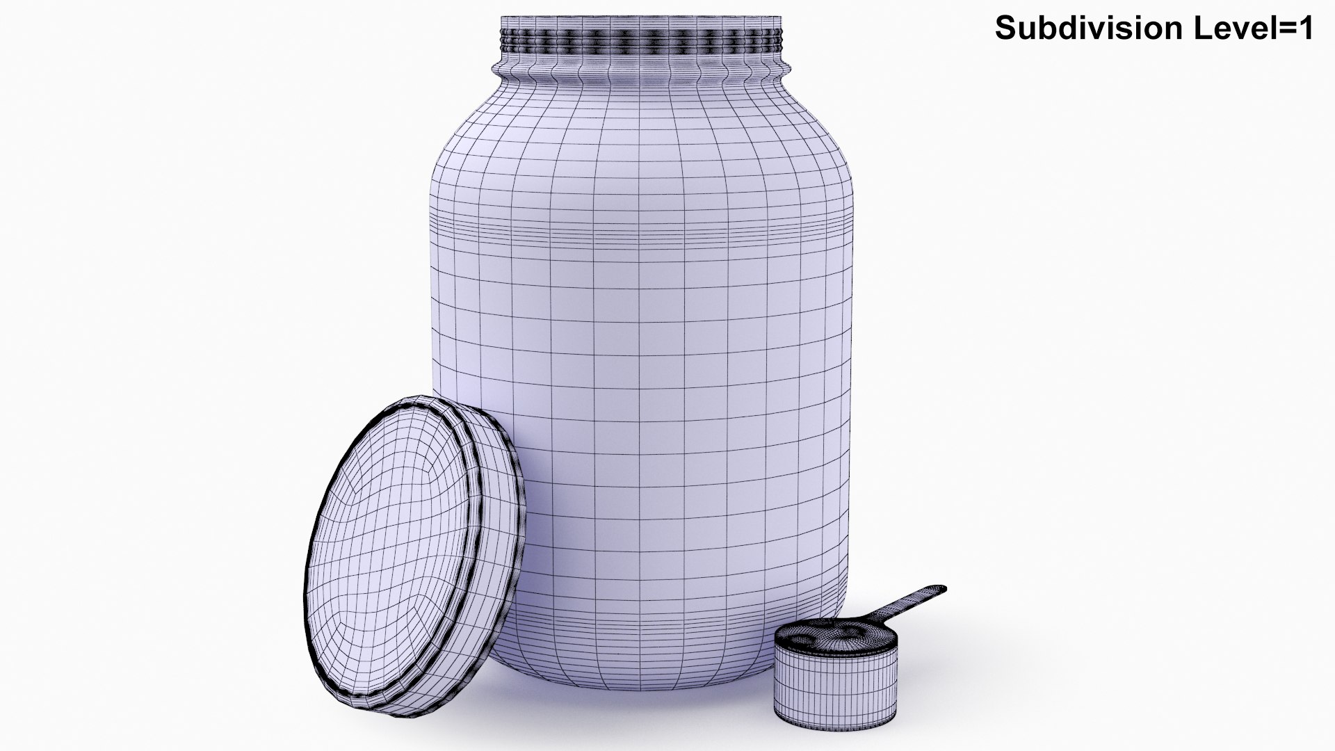 Whey Protein Bottle And Scoop 3D Model - TurboSquid 2377202