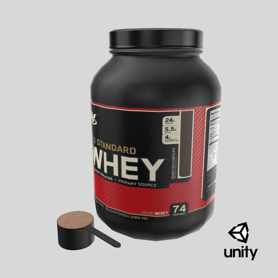 Whey Protein Bottle And Scoop 3D Model - TurboSquid 2377202