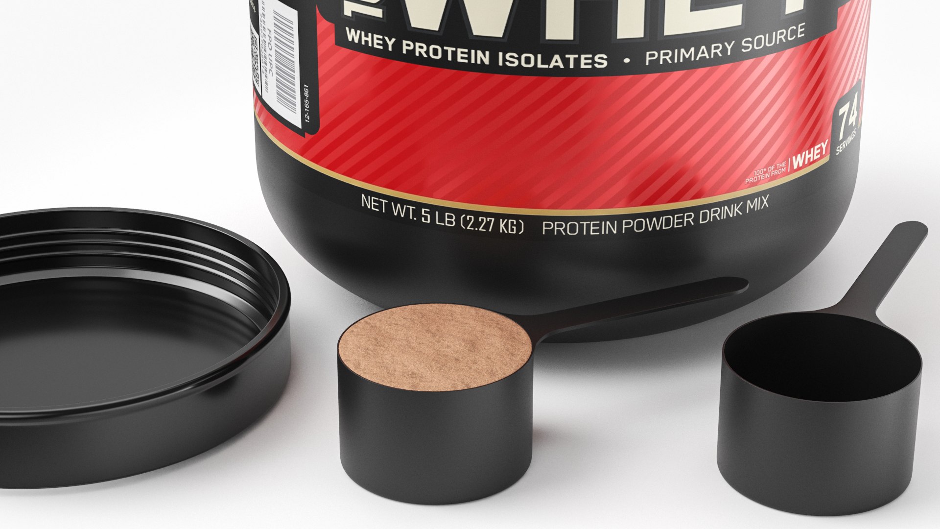 Whey Protein Bottle And Scoop 3D Model - TurboSquid 2377202