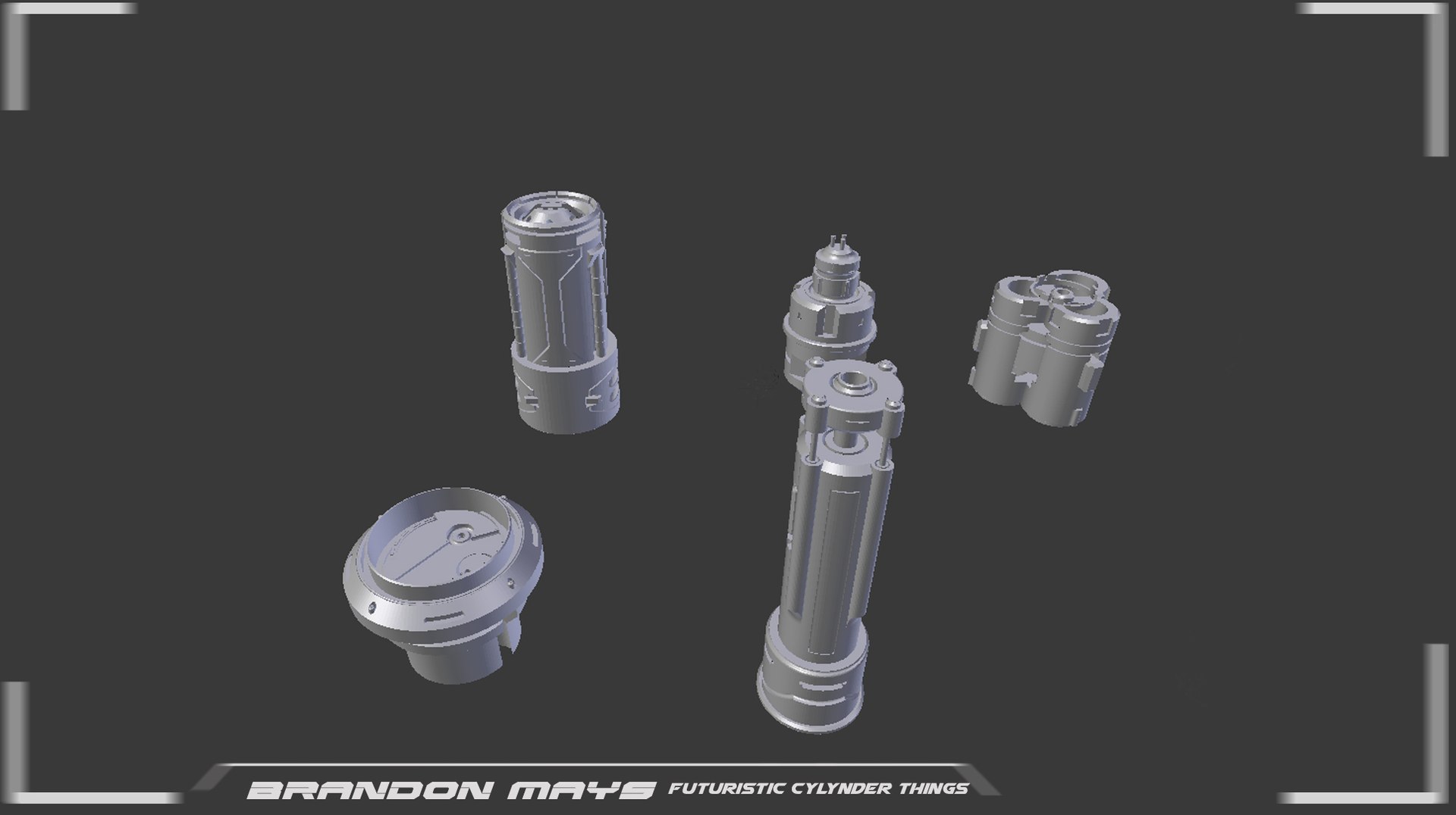 Sci-fi Cylinders Cad Kitbashing Model - TurboSquid 1306923
