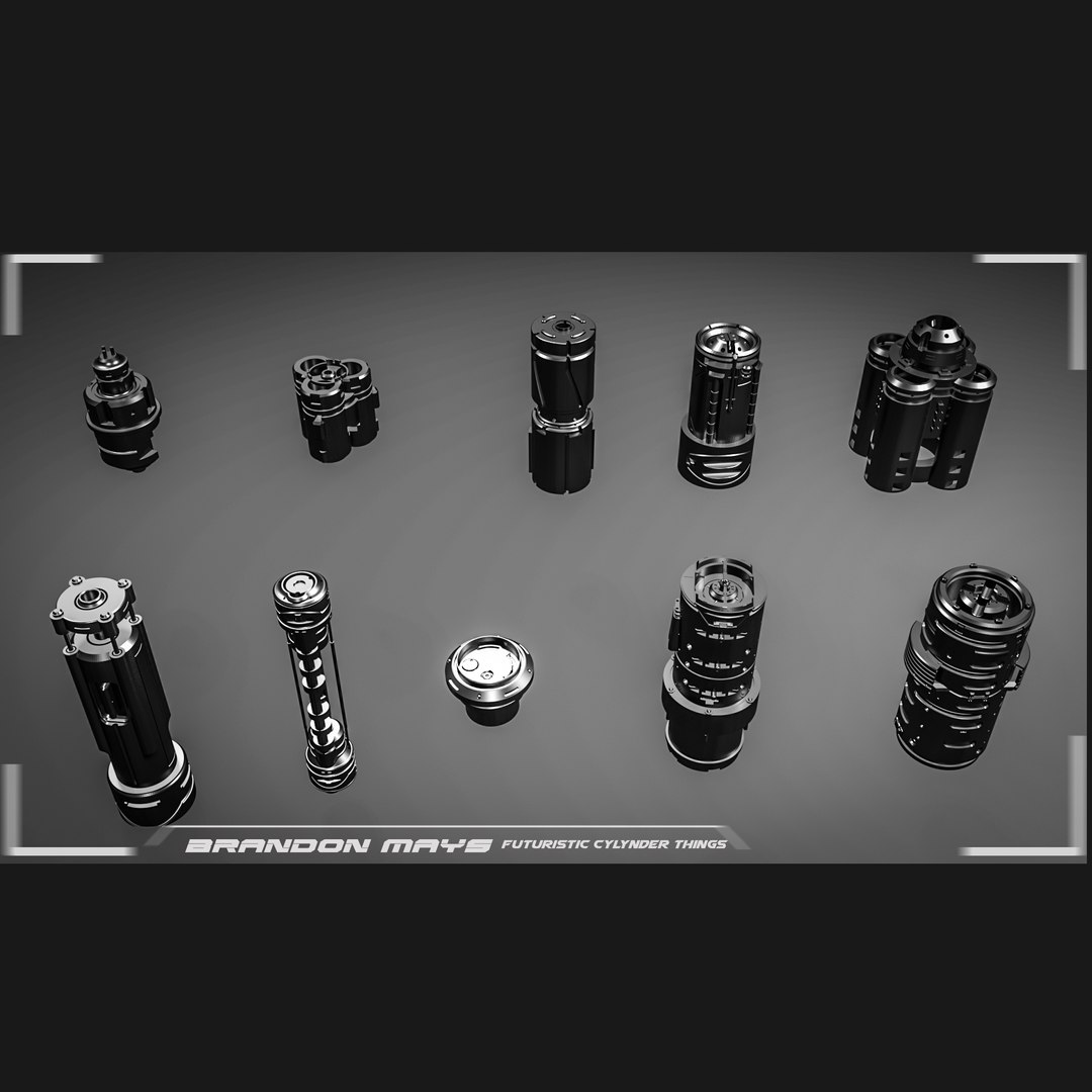 Sci-fi Cylinders Cad Kitbashing Model - TurboSquid 1306923