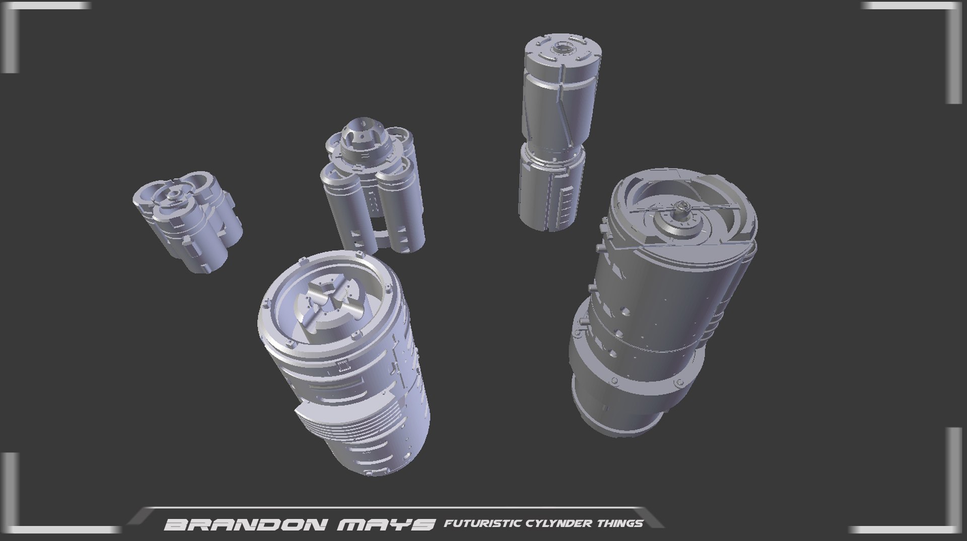 Sci-fi Cylinders Cad Kitbashing Model - TurboSquid 1306923