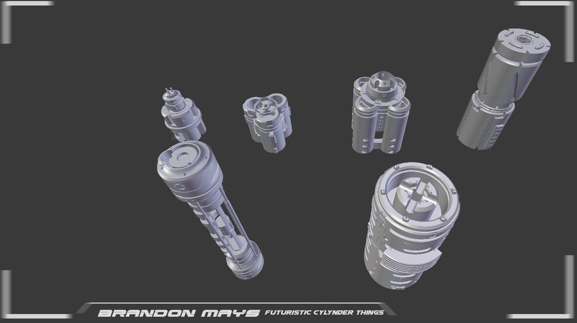 Sci-fi Cylinders Cad Kitbashing Model - TurboSquid 1306923