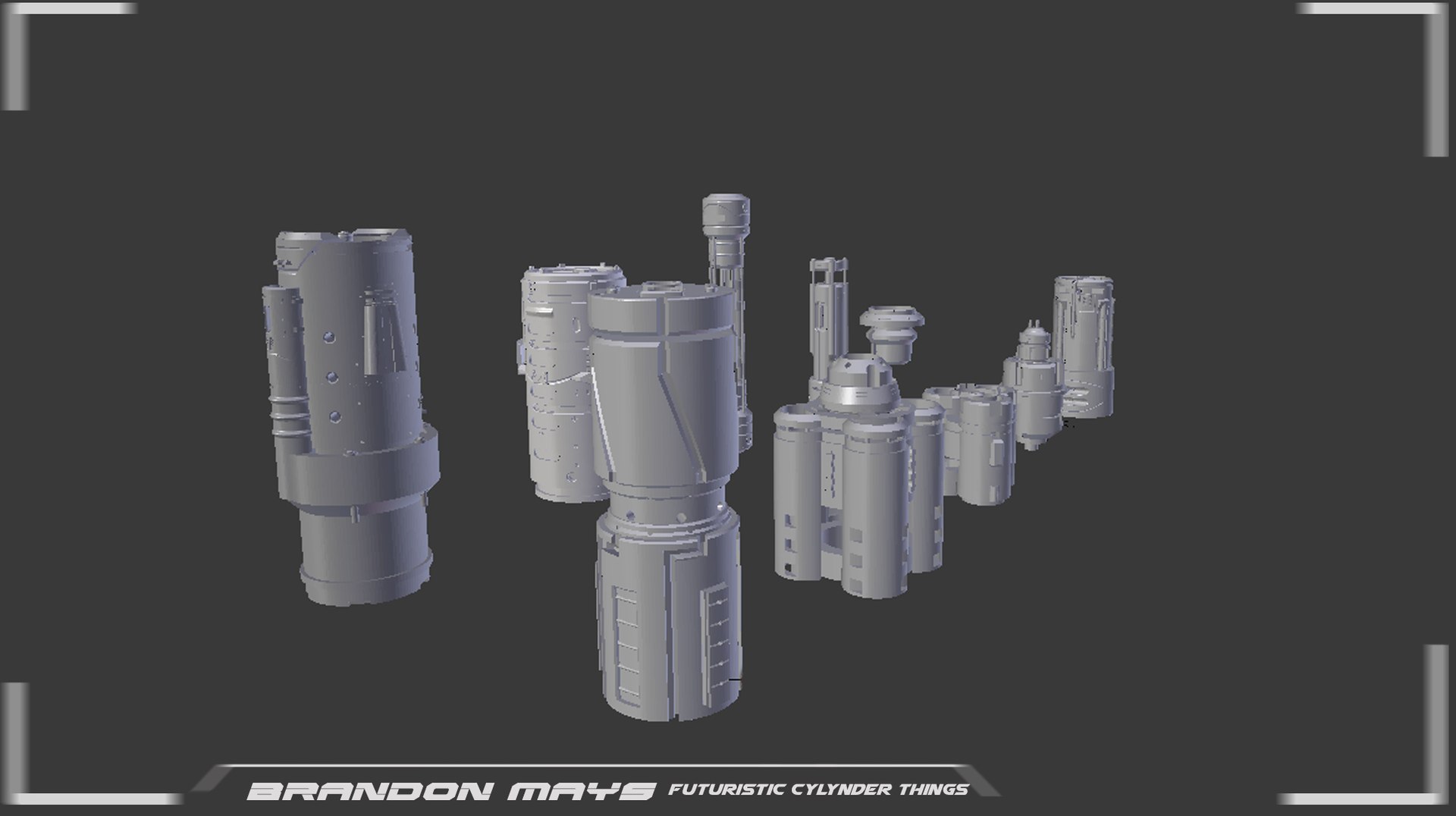 Sci-fi Cylinders Cad Kitbashing Model - TurboSquid 1306923