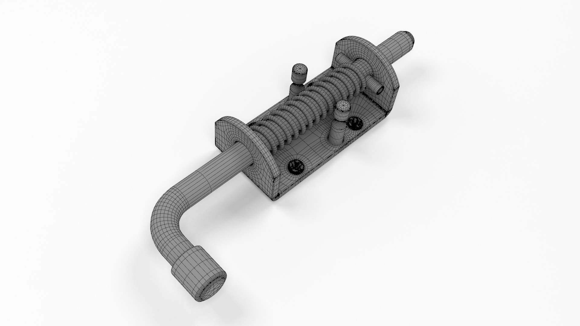Spring Loaded Barrel Bolt Latch 3D - TurboSquid 1819485