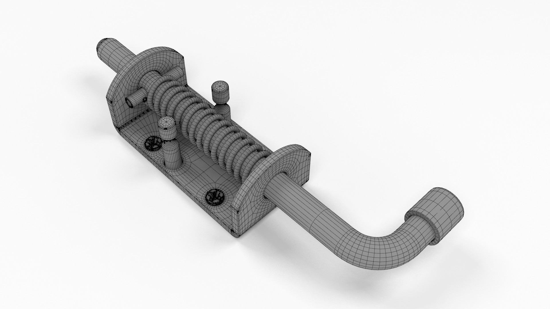 Spring loaded barrel bolt latch 3D - TurboSquid 1819485