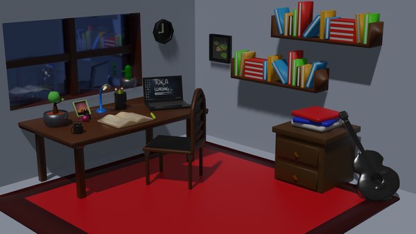 3D room lo-fi model - TurboSquid 1552965