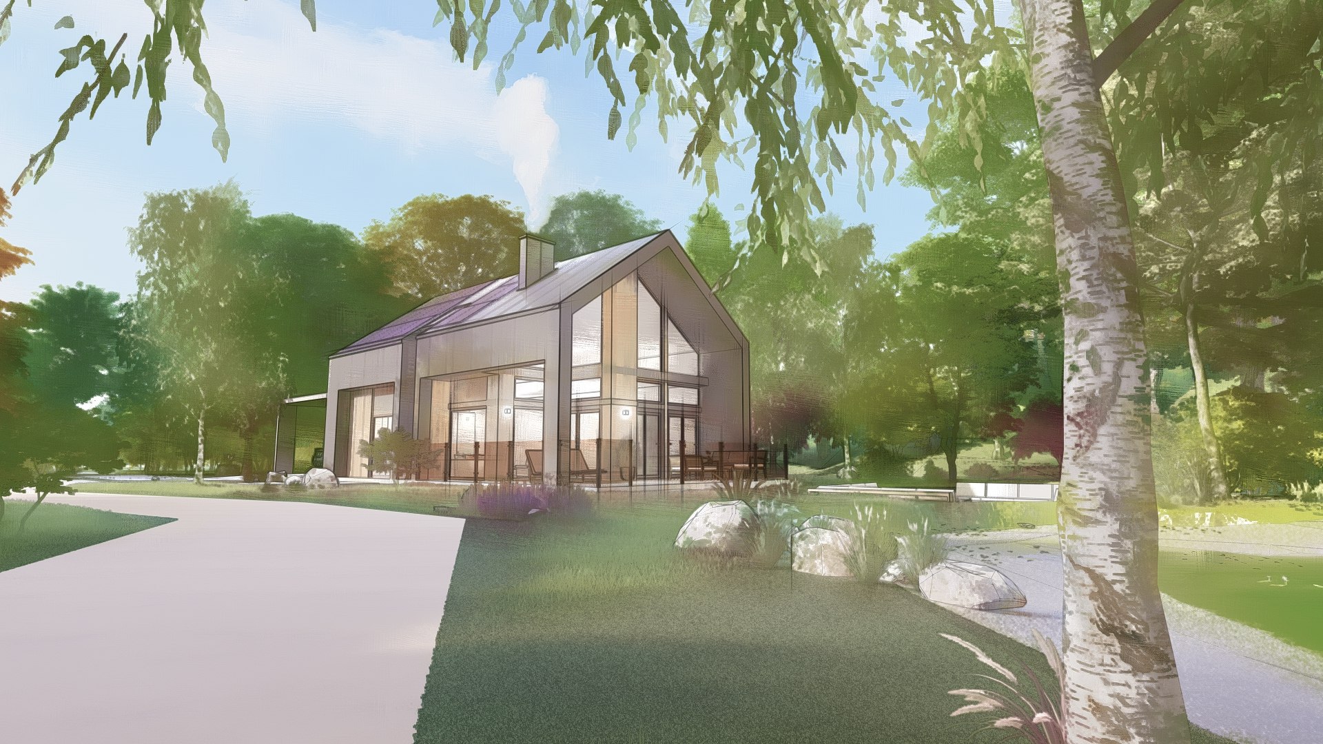 Barn House Modern Model - TurboSquid 1521411