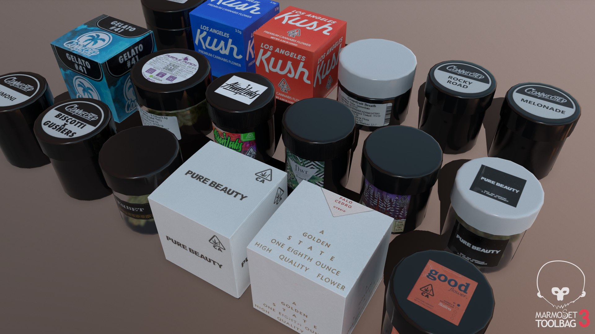 Packaged Cannabis Flowers 3D Model - TurboSquid 1523365
