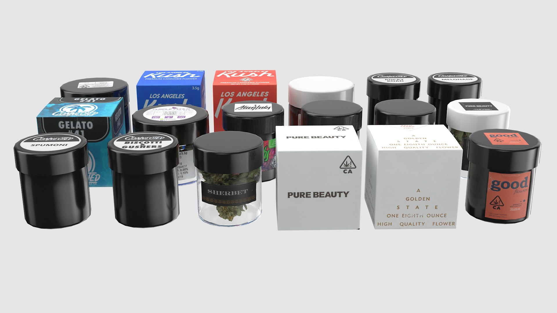 Packaged Cannabis Flowers 3D Model - TurboSquid 1523365