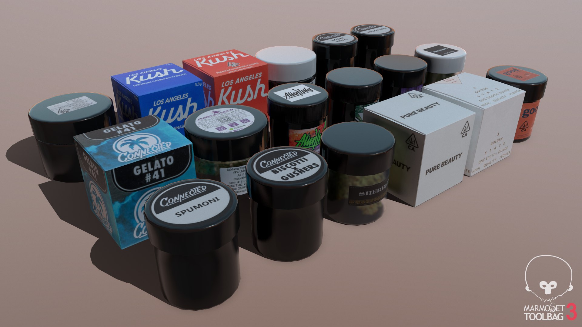 Packaged Cannabis Flowers 3D Model - TurboSquid 1523365