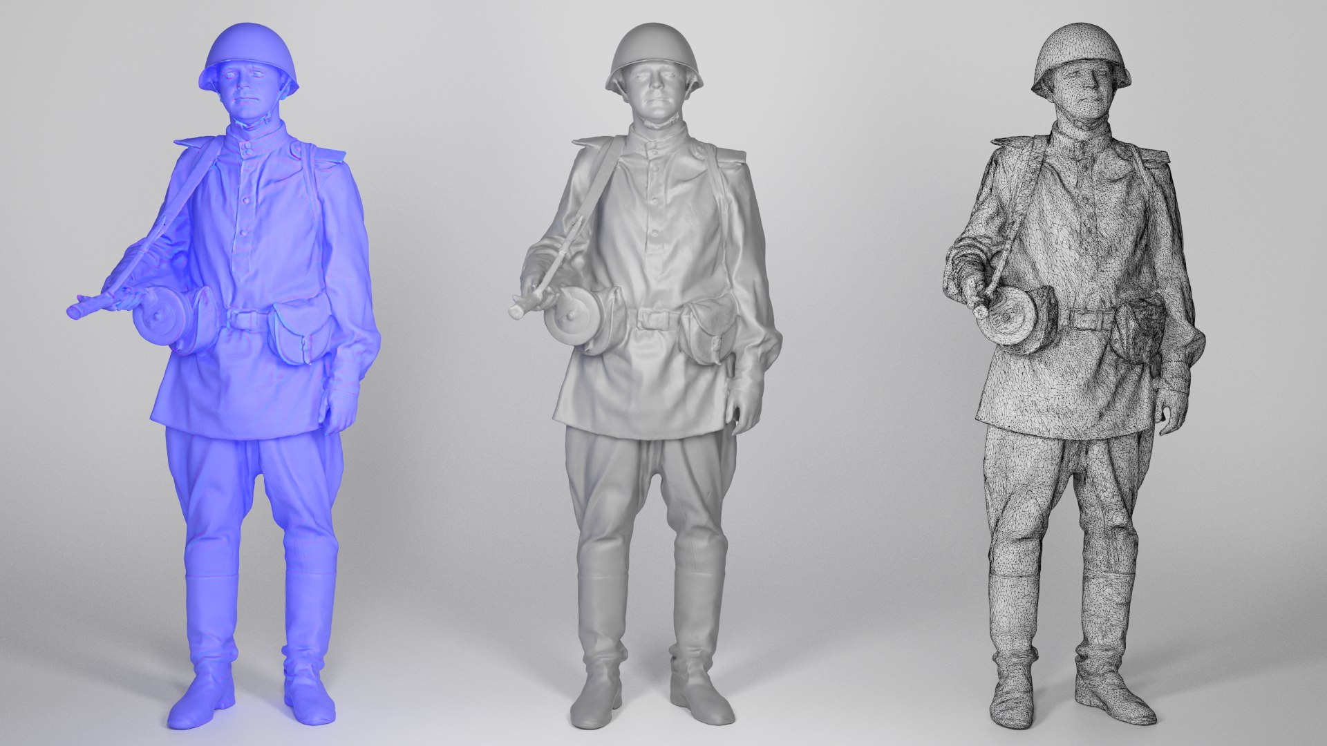 3D Soviet Private Soldier Character Model - TurboSquid 1627834