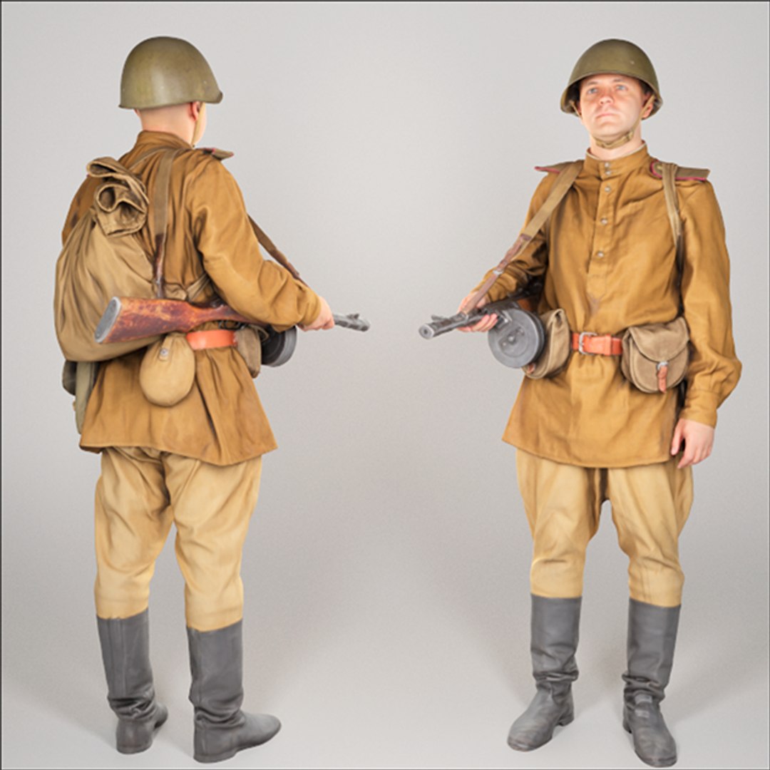 3D Soviet Private Soldier Character Model - TurboSquid 1627834
