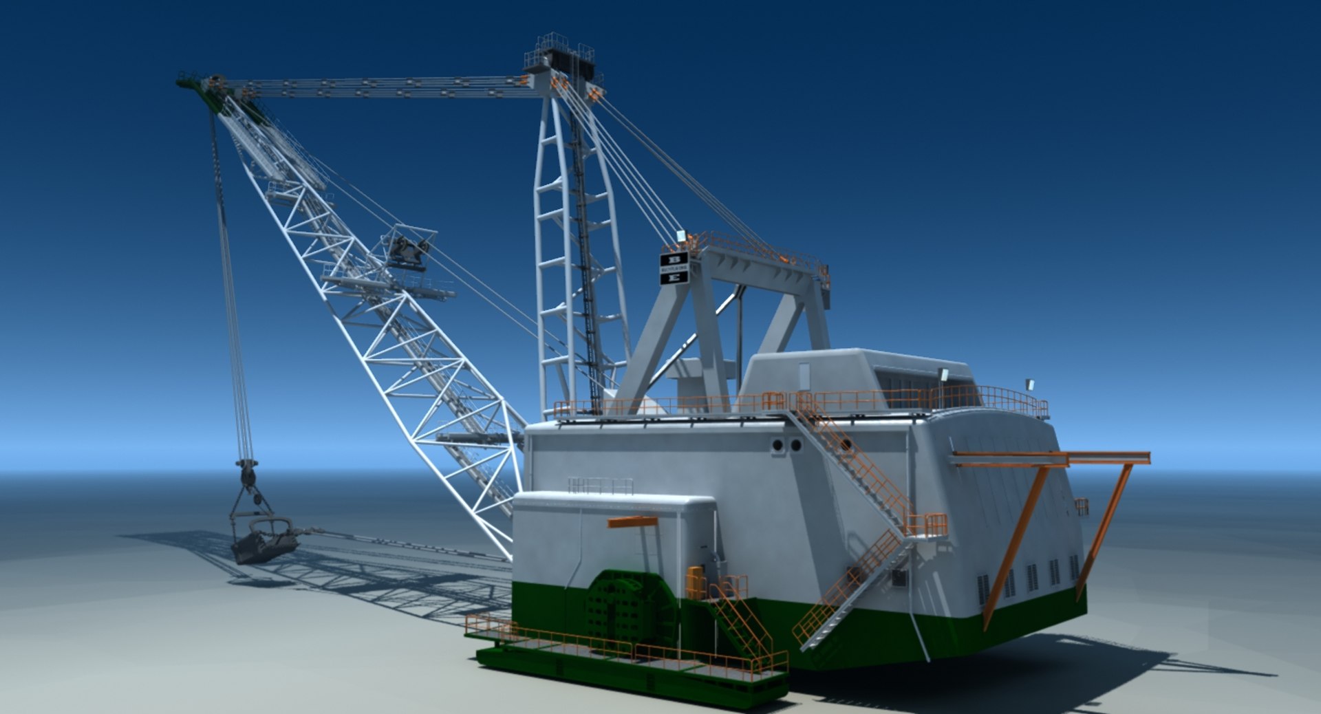 Bucyrus Erie 8750 Dragline 3d Max