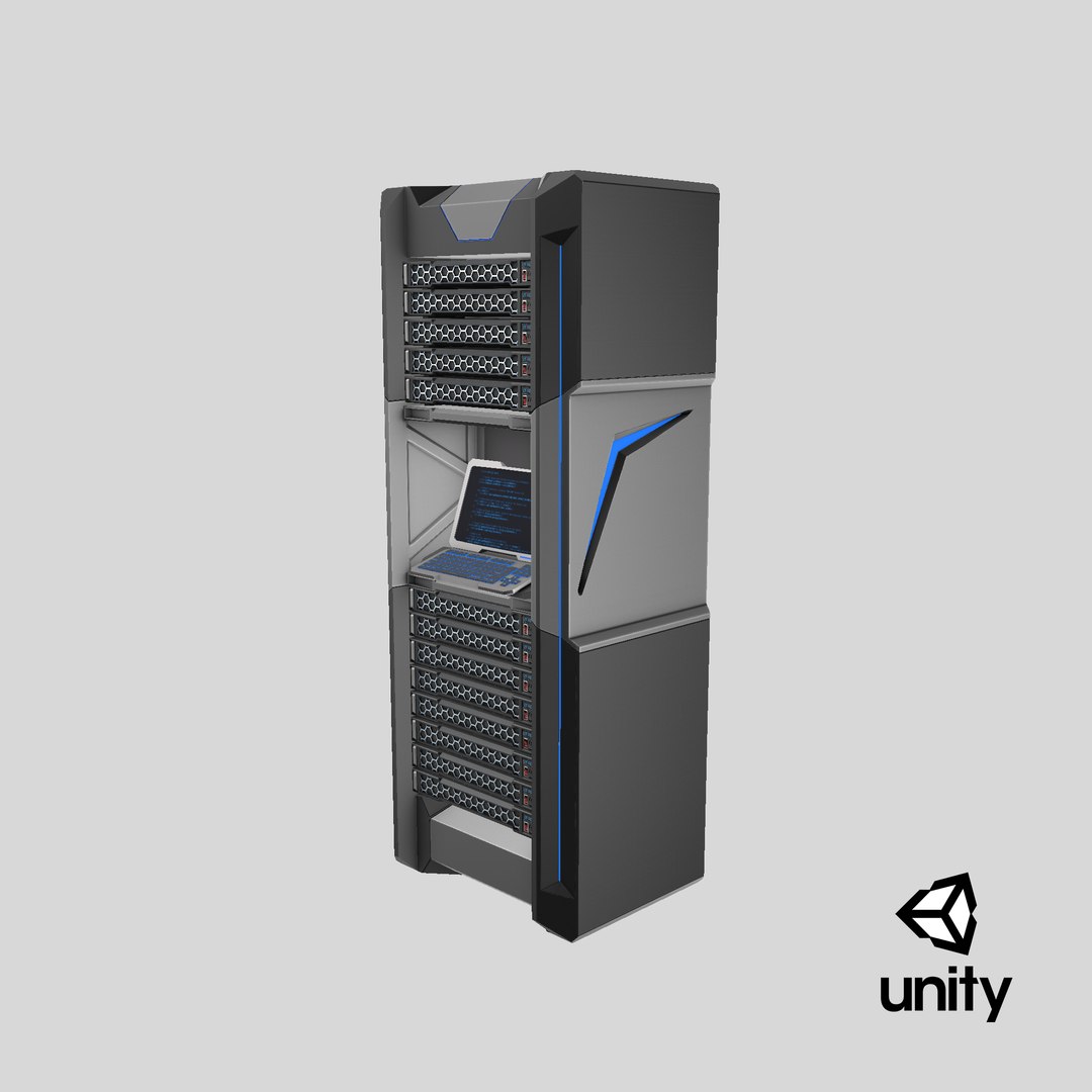 3D futuristic server rack model - TurboSquid 1350863