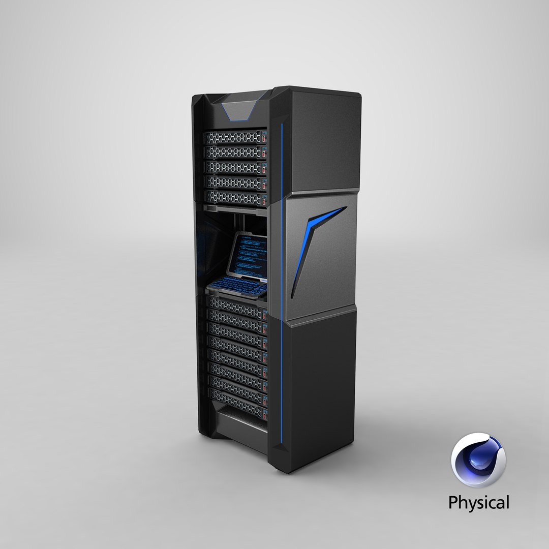 3D futuristic server rack model - TurboSquid 1350863