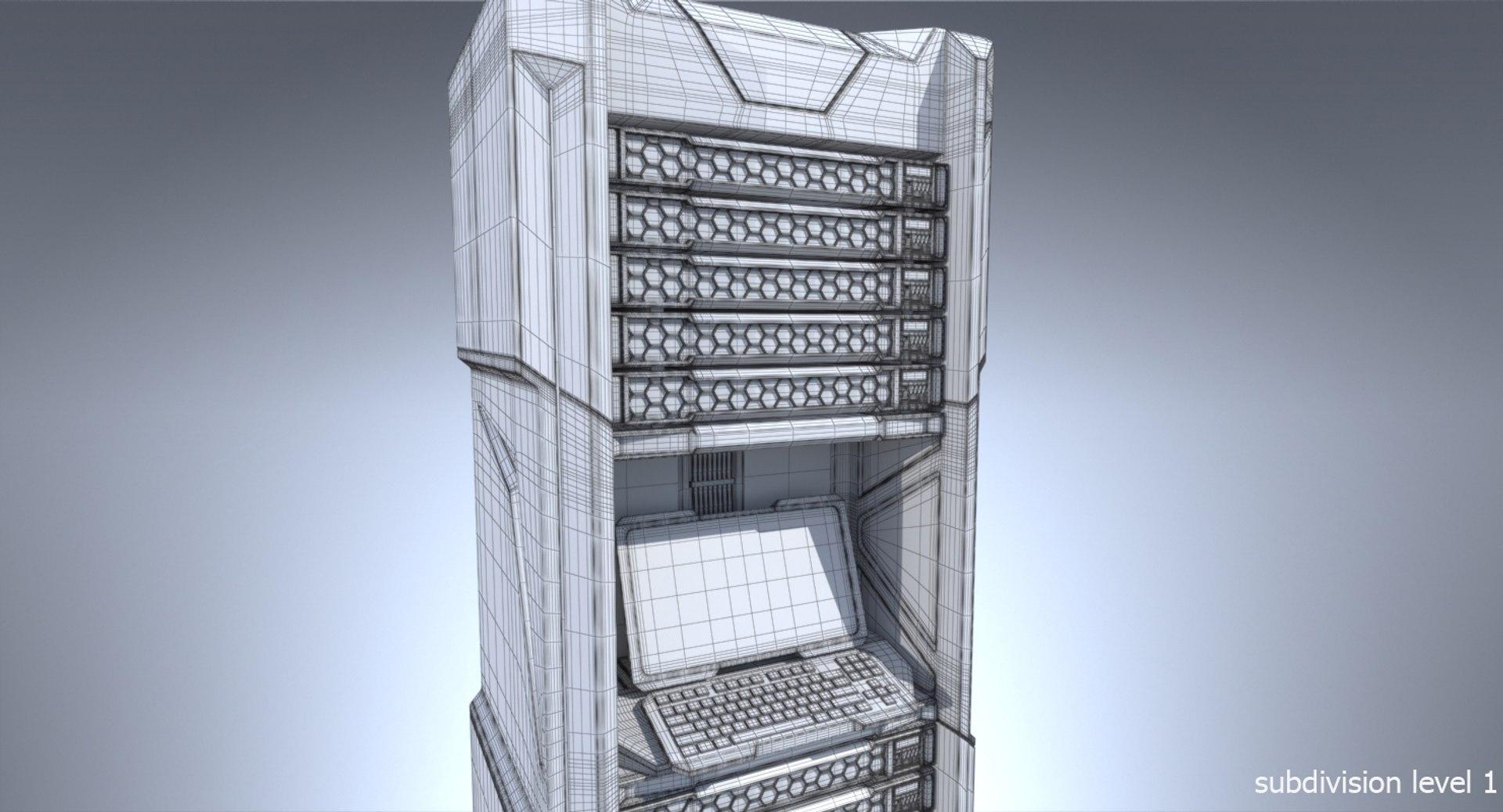 3D Futuristic Server Rack Model - TurboSquid 1350863