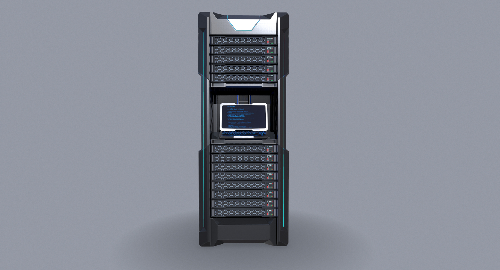 3D Futuristic Server Rack Model - TurboSquid 1350863