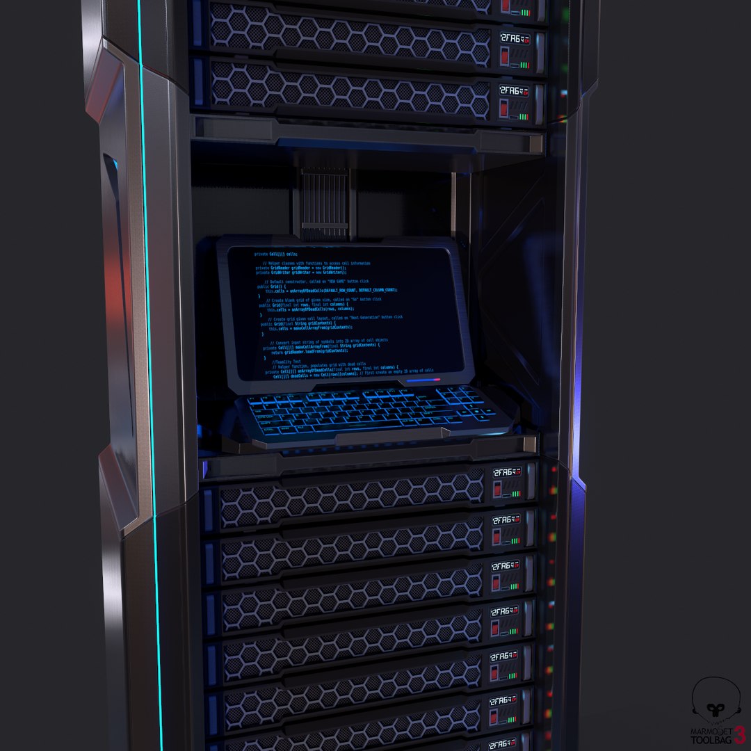 3D Futuristic Server Rack Model - TurboSquid 1350863
