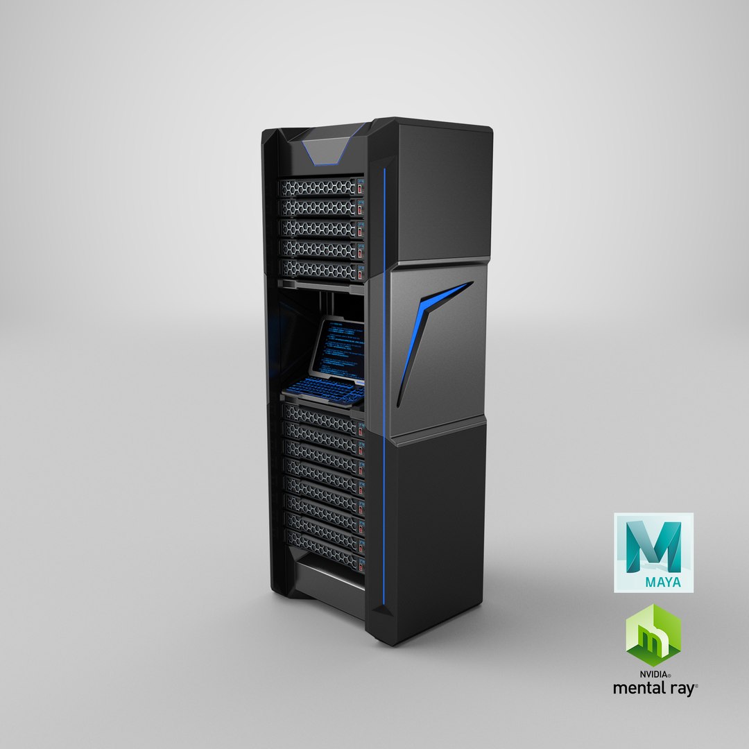 3D futuristic server rack model - TurboSquid 1350863