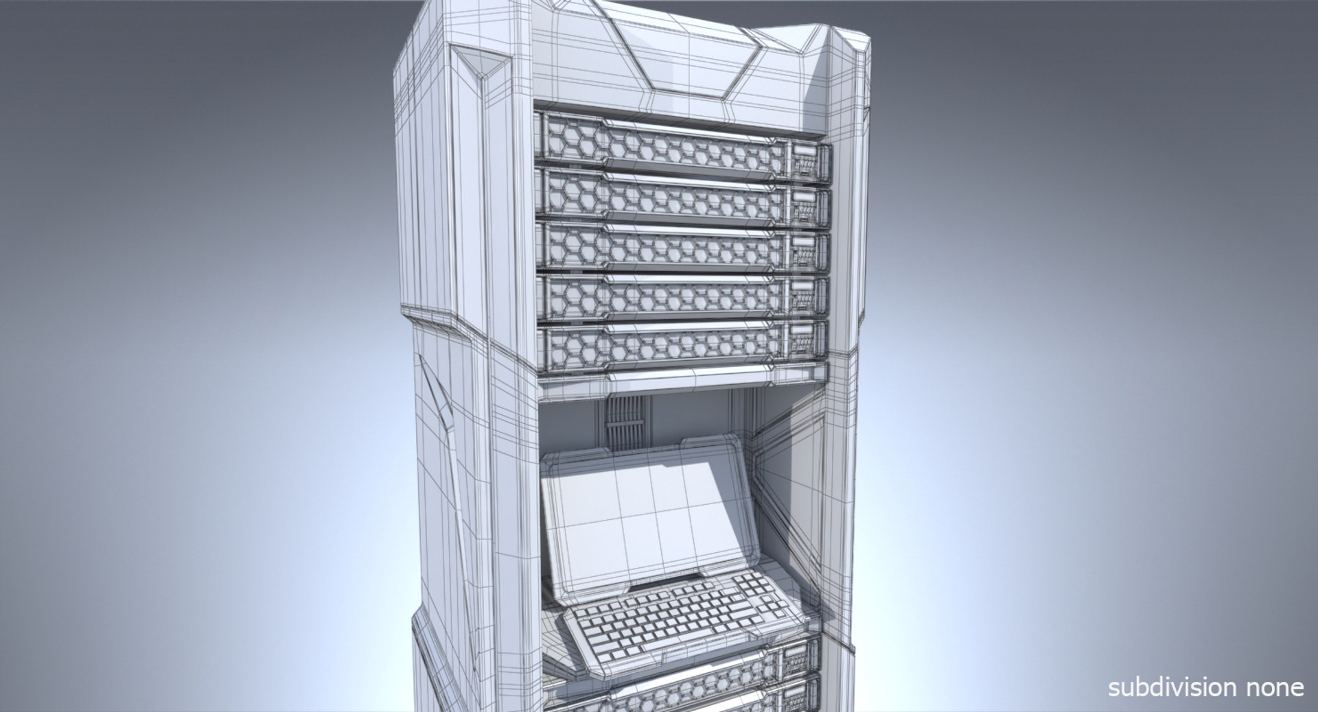 3D Futuristic Server Rack Model - TurboSquid 1350863