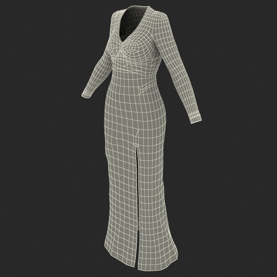 3d Long Black Dress