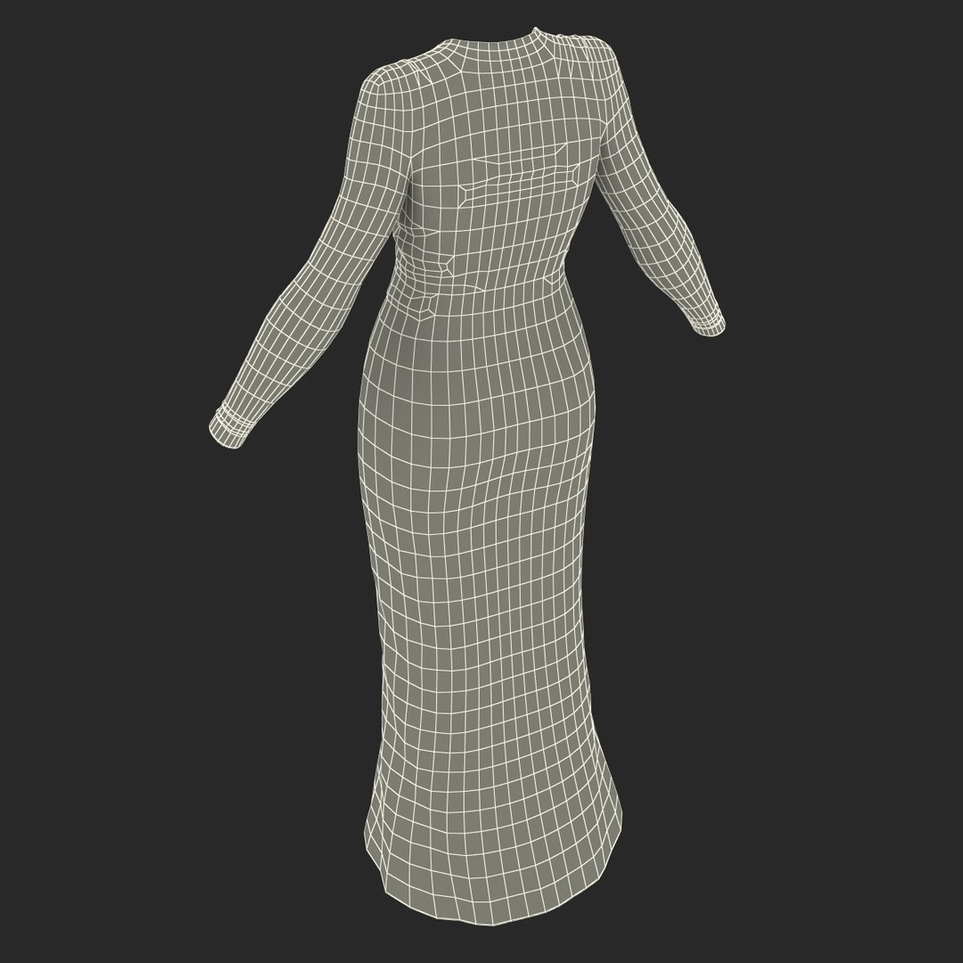 3d Long Black Dress