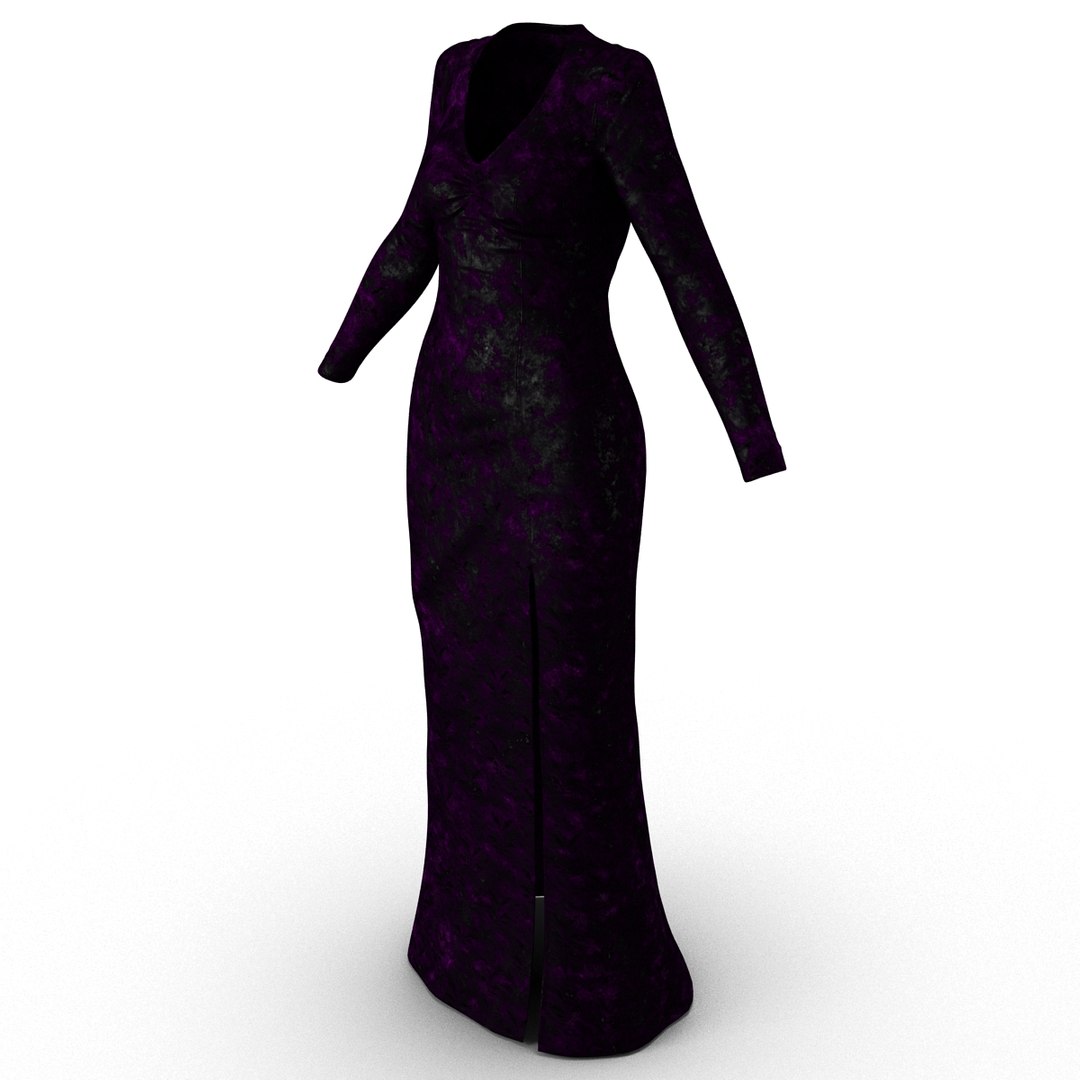 3d long black dress
