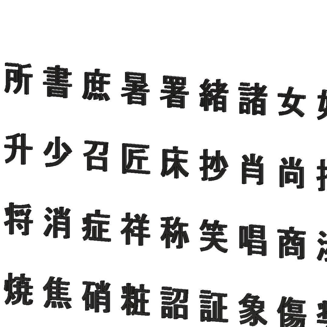 Chinese Ms Pgothic Font 3D - TurboSquid 1177599