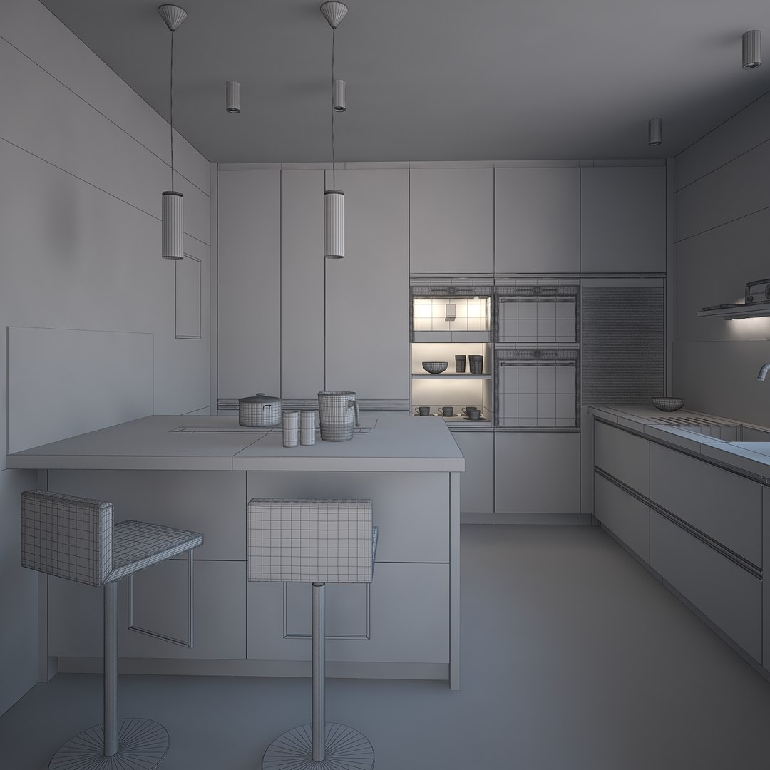 3d Kitchen Scene Model