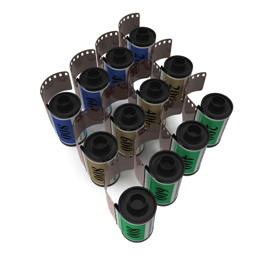 Film Roll 35mm Set 3d Model